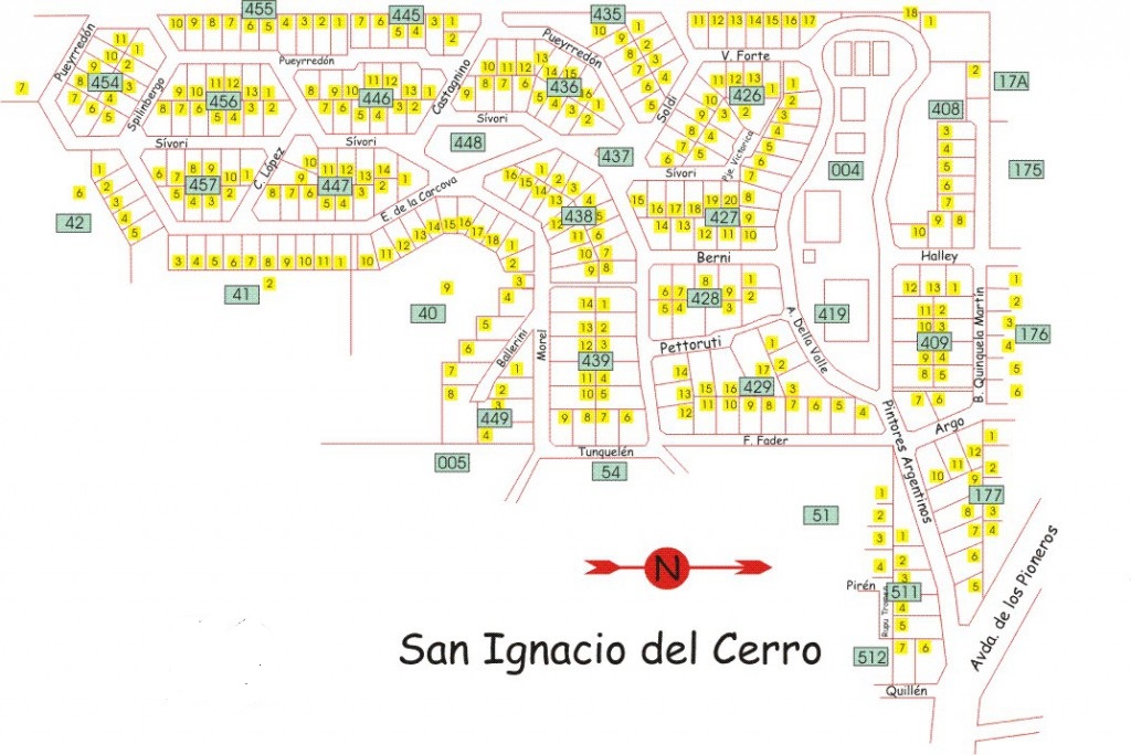 Mapa del barrio – Junta Vecinal de San Ignacio del Cerro – Bariloche